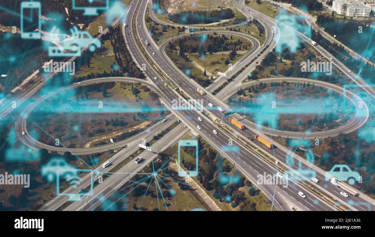 Transportation and technology concept. Intelligent Transport Systems ...