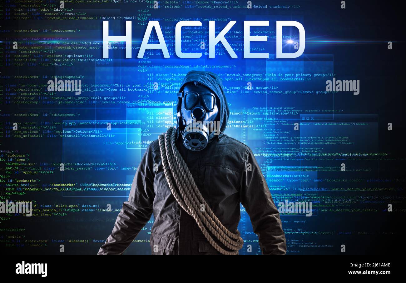 Faceless hacker on code background Stock Photo - Alamy