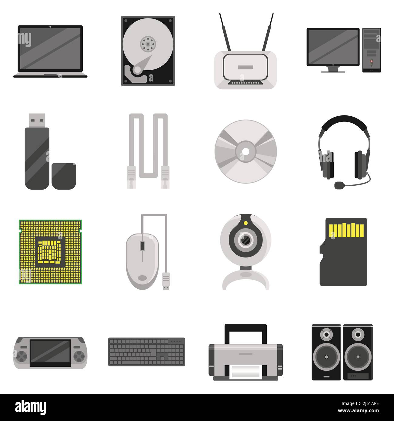 Laptop and computer with components and accessories and electronic ...