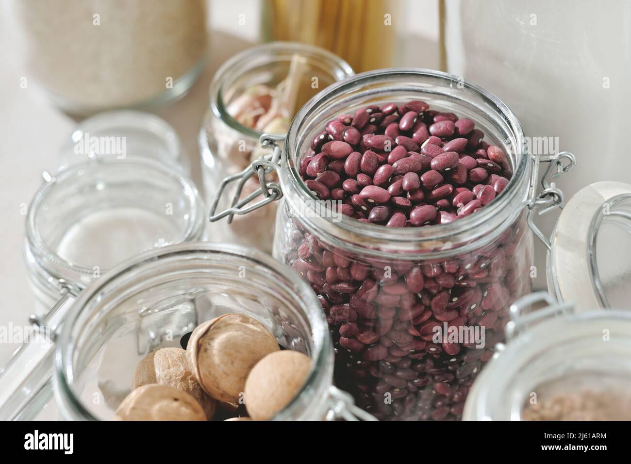 Grocery stock, food and cereals. Zero Waste Kitchen. Plastic Free ...