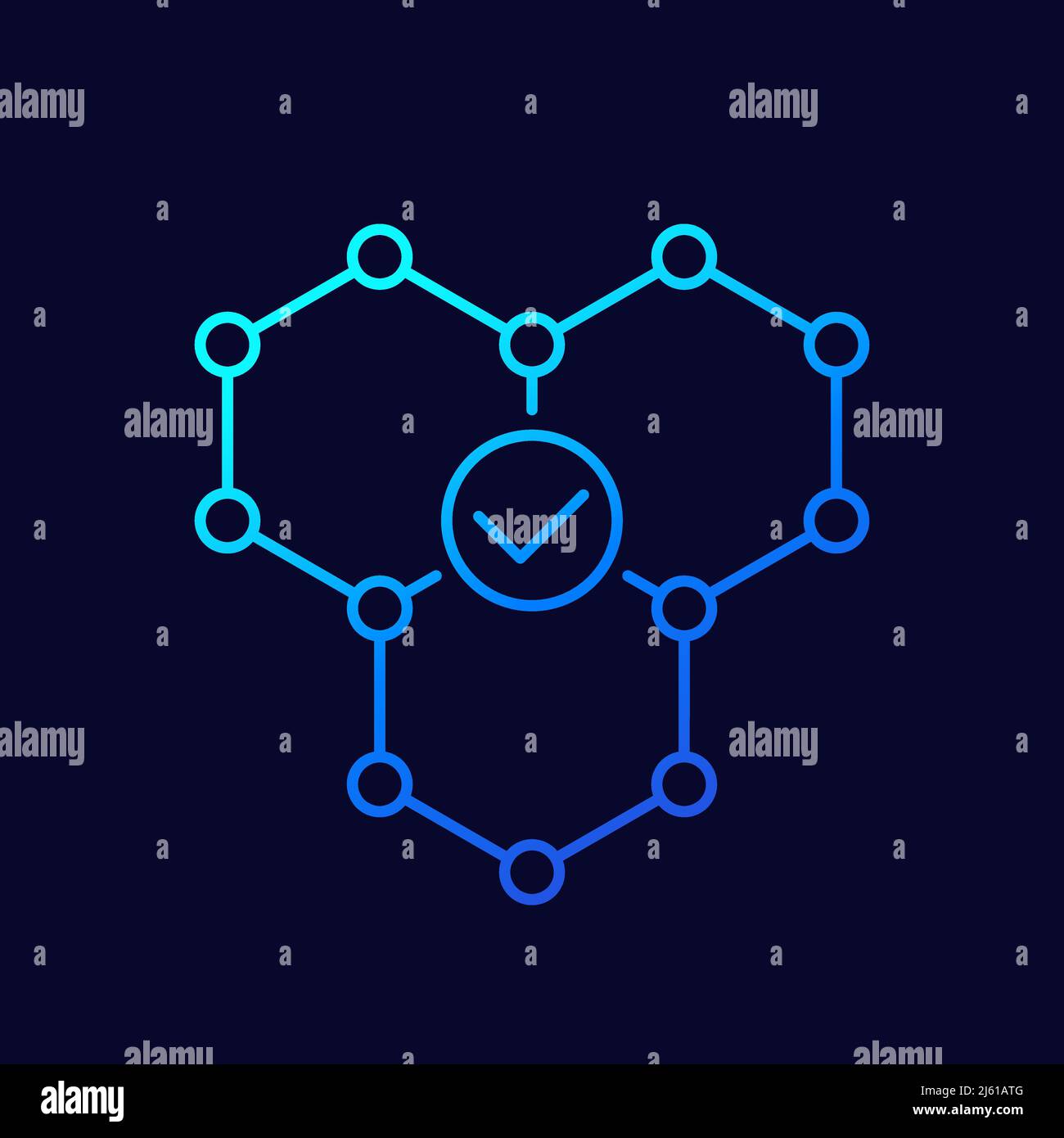 polymer linear icon with a molecule Stock Vector Image & Art - Alamy