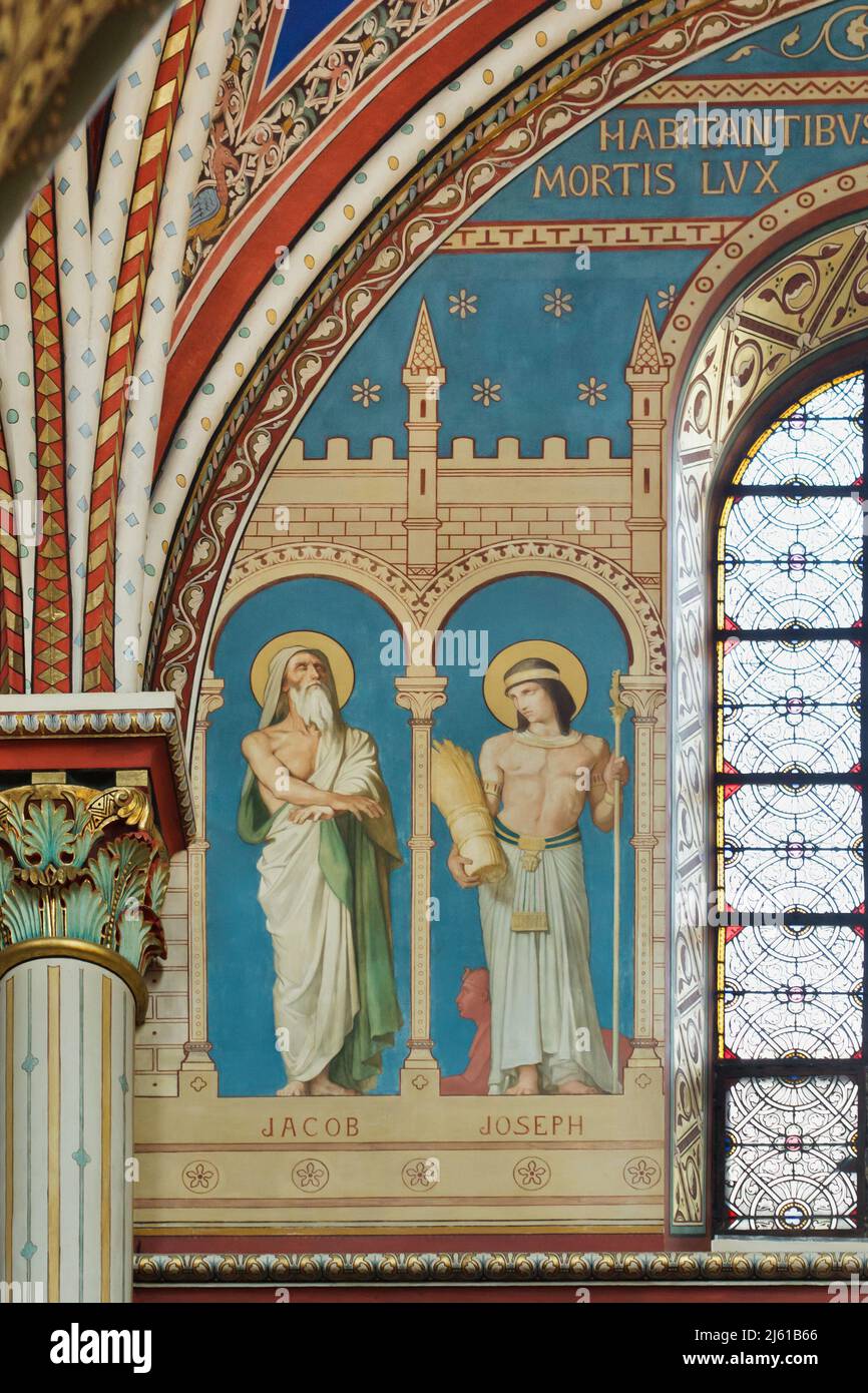Jacob and Joseph depicted in the mural painting by French painter Jean ...