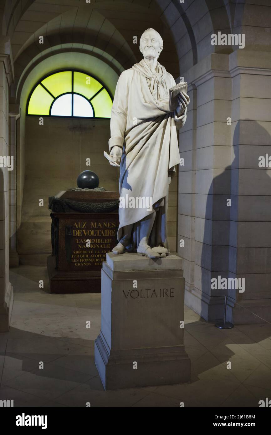 Tomb of French Enlightenment writer and philosopher Voltaire in the ...