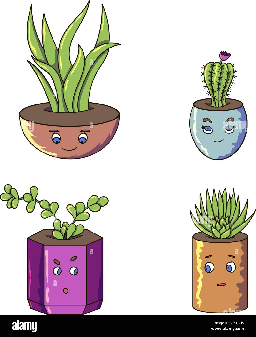 Kawaii plants Cut Out Stock Images & Pictures - Alamy