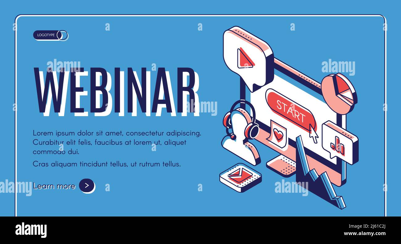 Webinar, conference, video seminar, online education banner ...