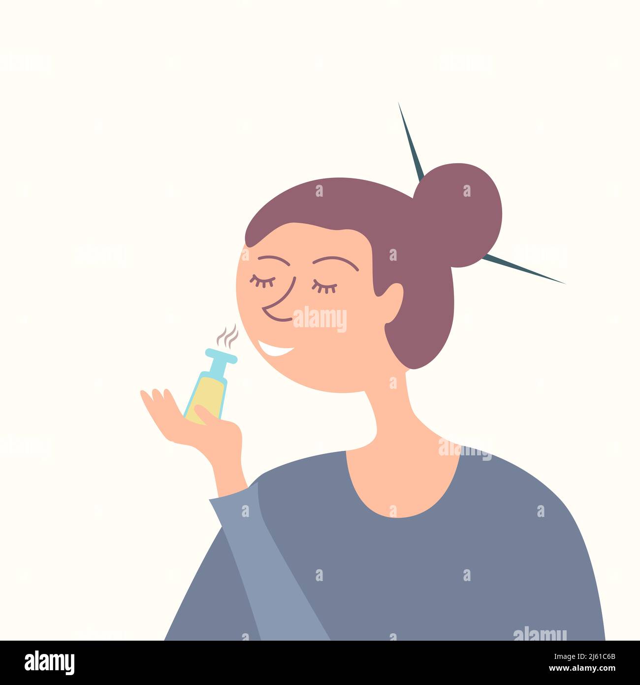 Girl smelling illustration Stock Vector Images - Alamy