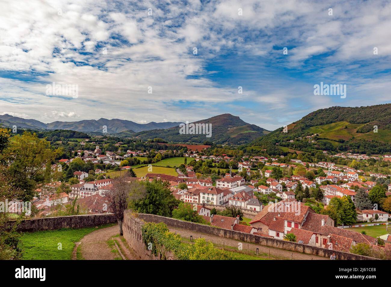 View of Saint-Jean-Pied-de-Port, a pilgrim’s halt of the Jacob’s Way ...