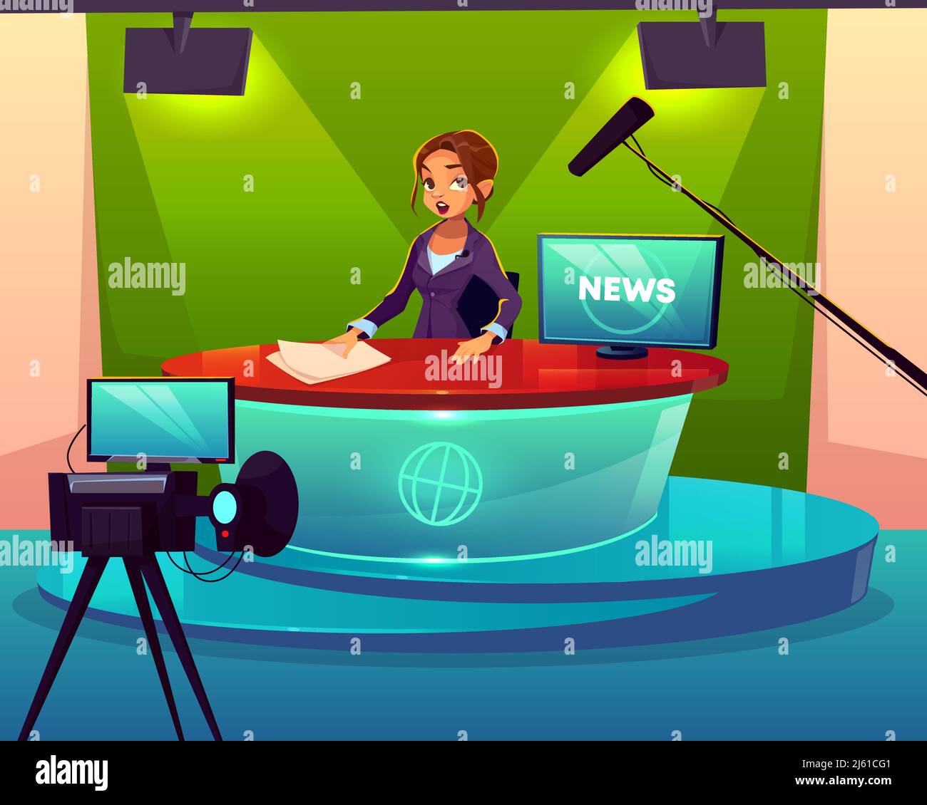Local tv presenter Stock Vector Images - Alamy