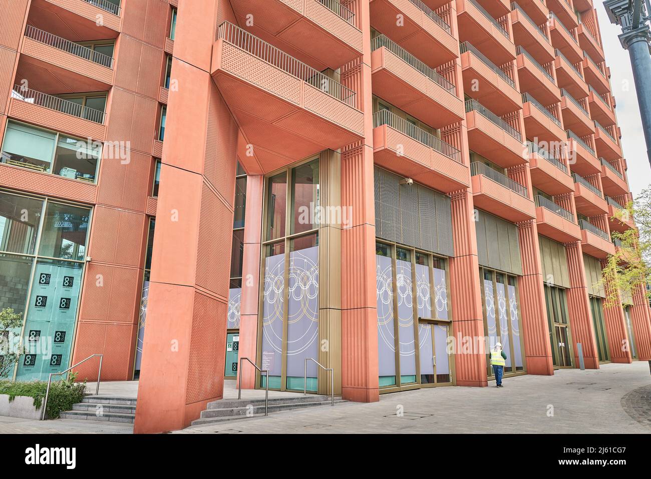 Tapestry block of luxury apartments beside Regents canal, London Stock ...