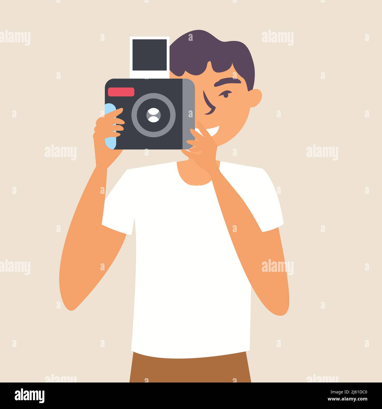 Photographer takes photos Stock Vector Images - Alamy