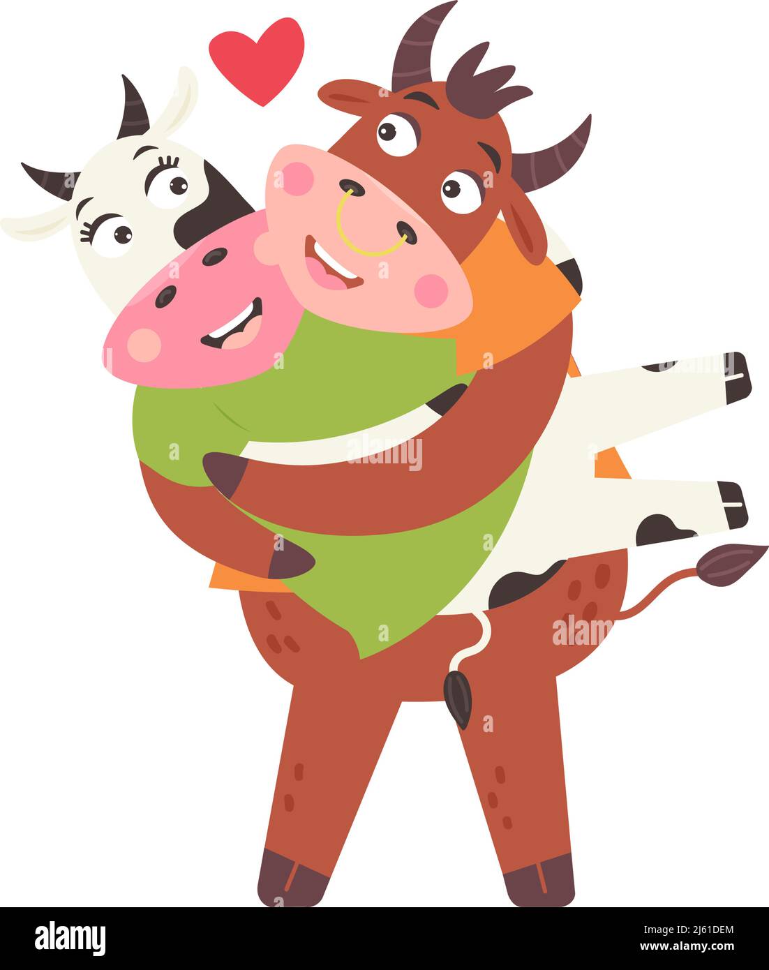 Cow and bull together Cut Out Stock Images & Pictures - Alamy