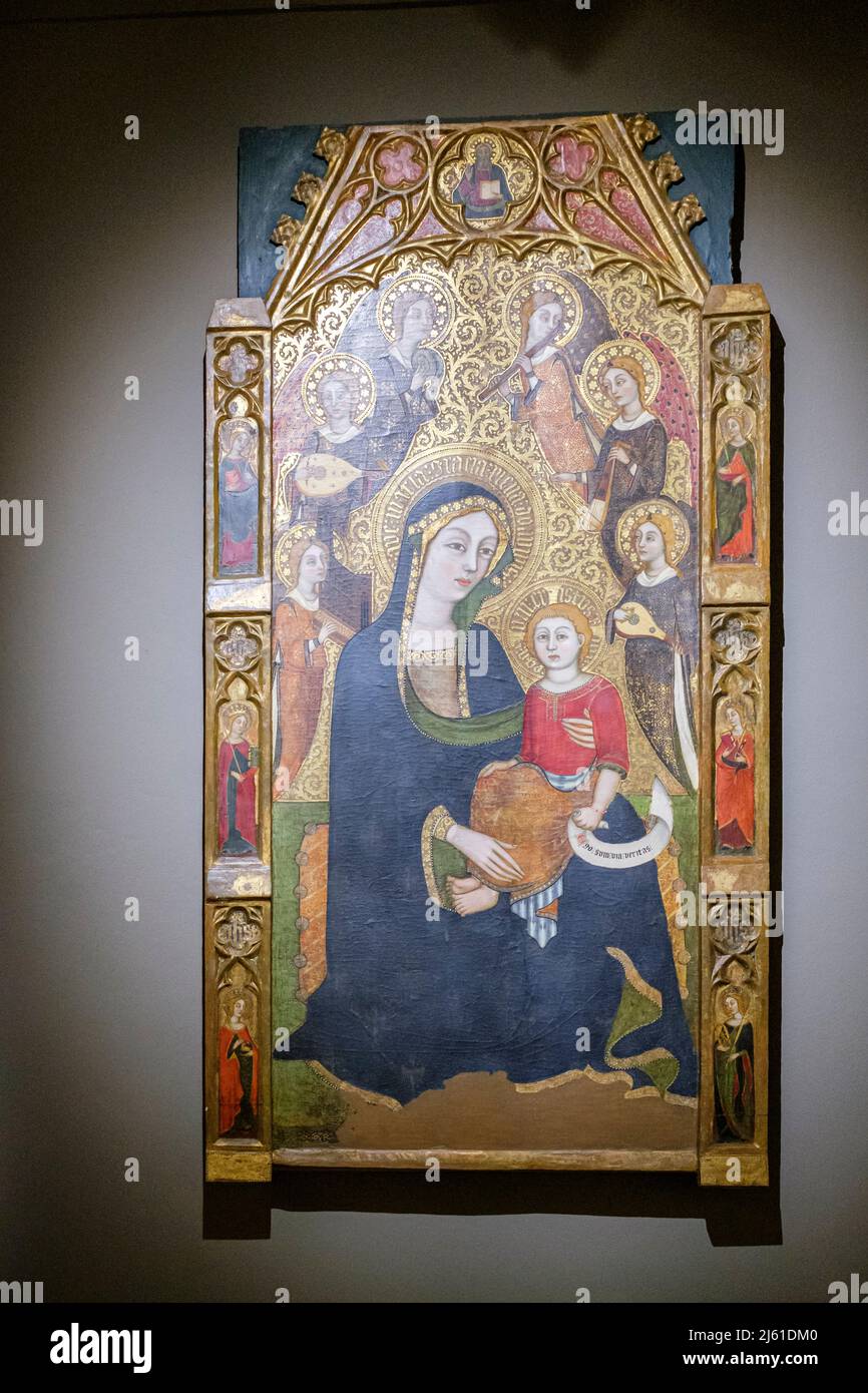 Mother of God of humility with musical angels altarpiece, Francesc Comes, 1390-94, Parish of La ...