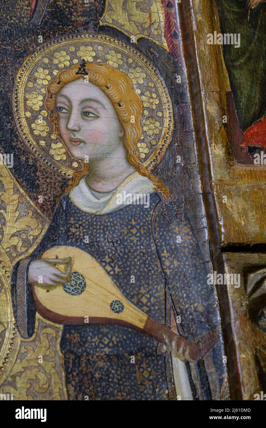 angel with Moorish guitar, Mother of God of humility with musical ...