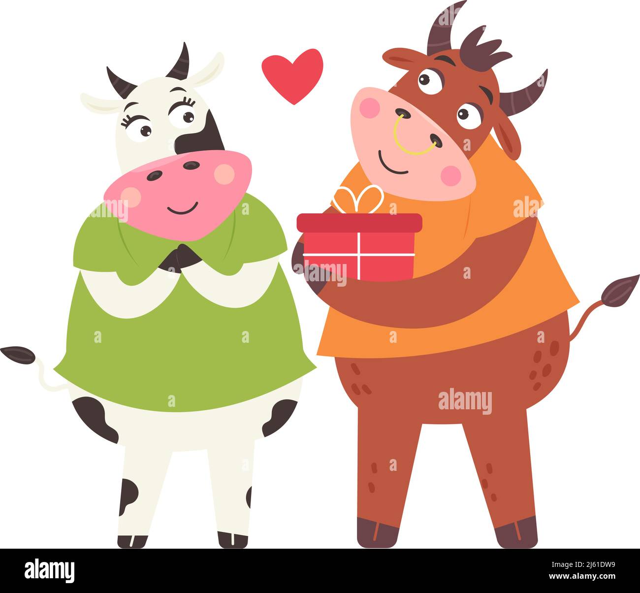 Cow and bull together Cut Out Stock Images & Pictures - Alamy