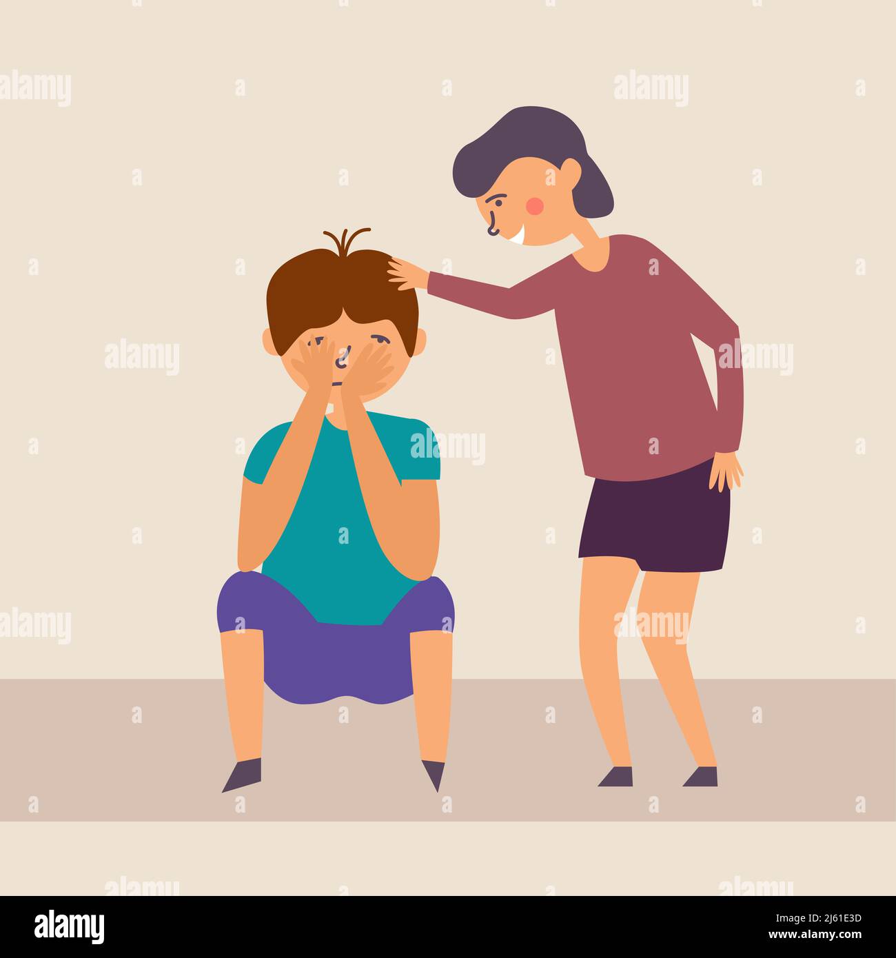 Sad child comforting Stock Vector Images - Alamy