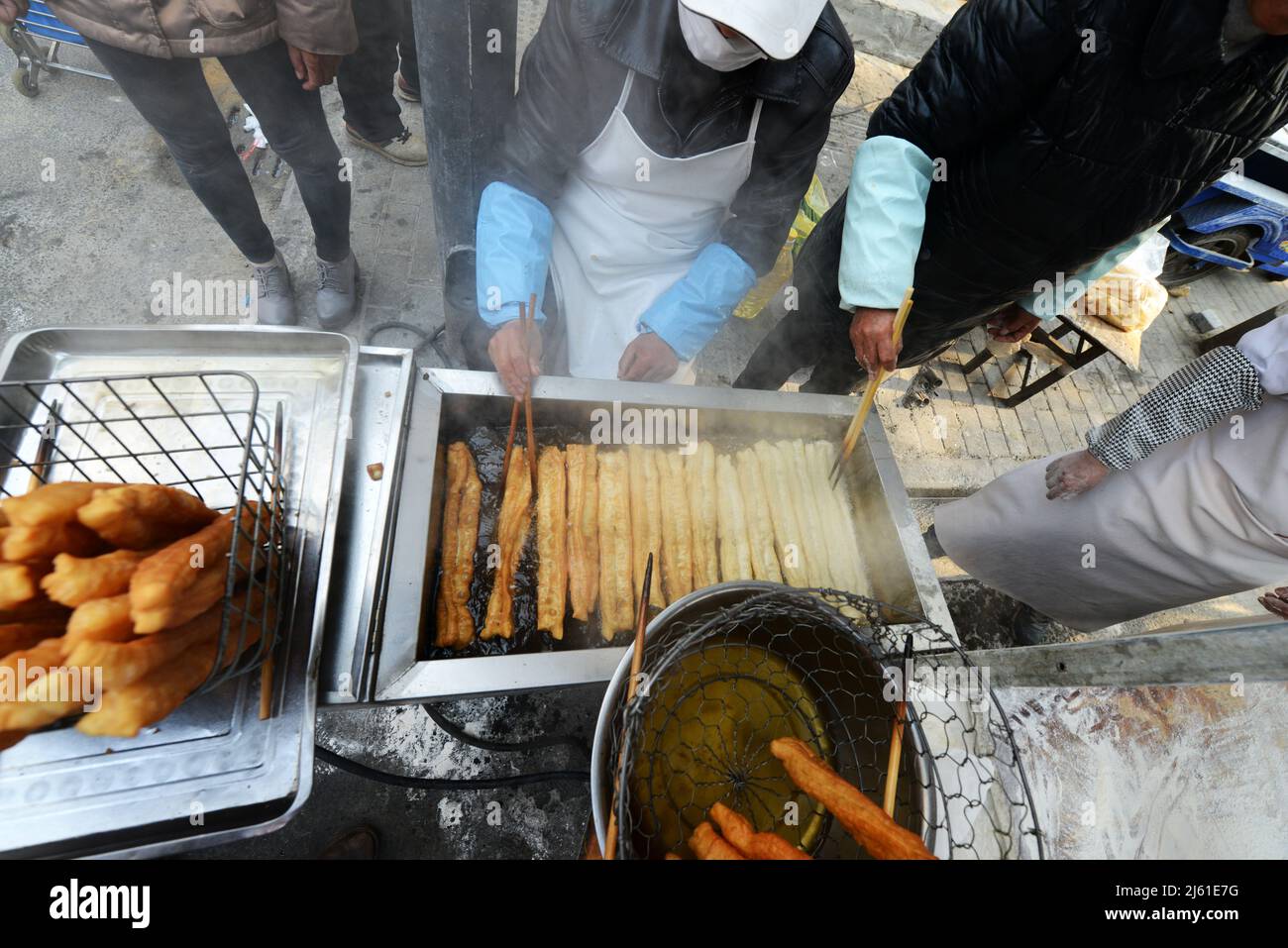 Chinese fried bread - Youtiao sold in almost every neighborhood in ...