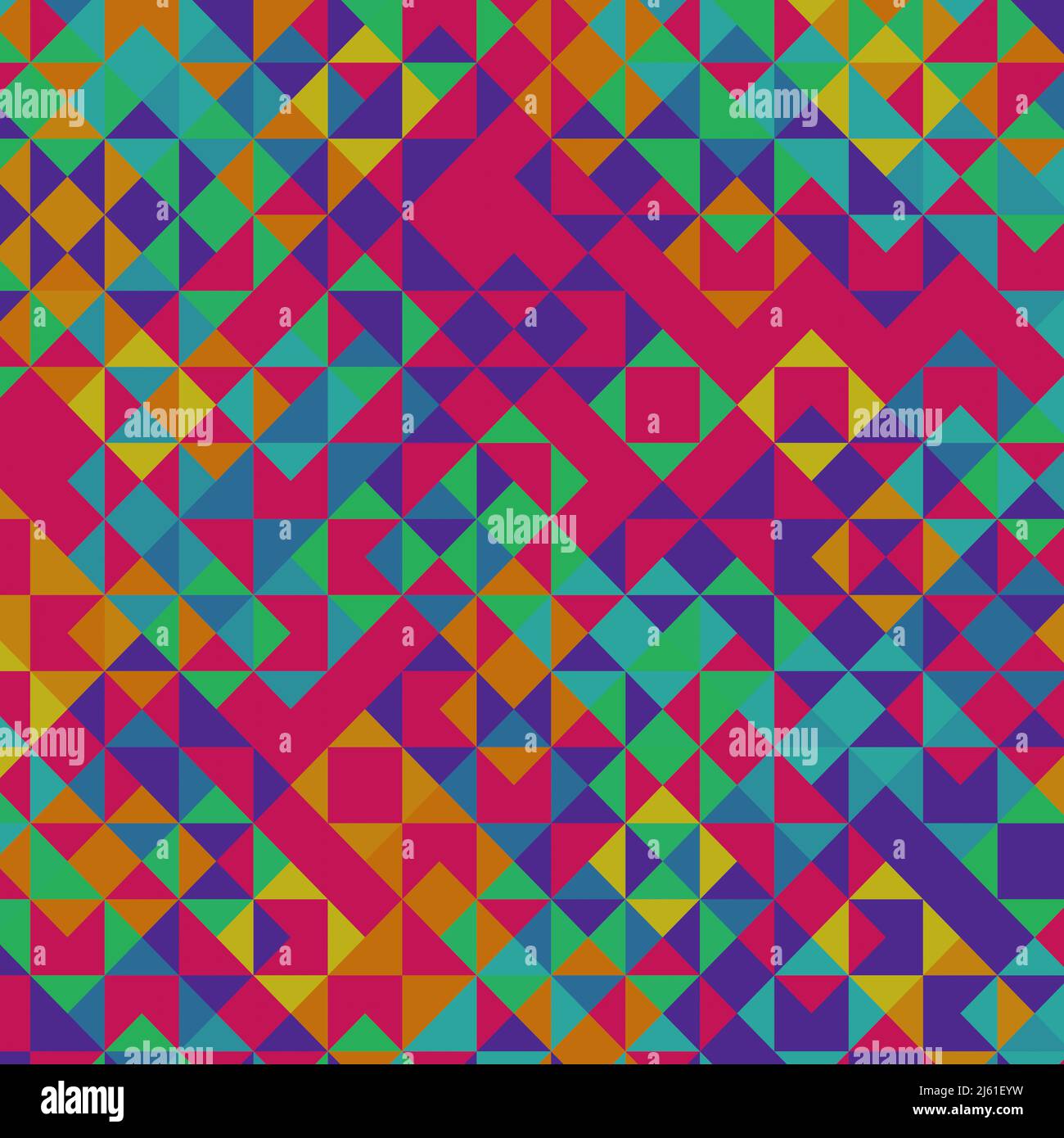 Colorful geometric texture - squares and triangles, energetic, magical ...