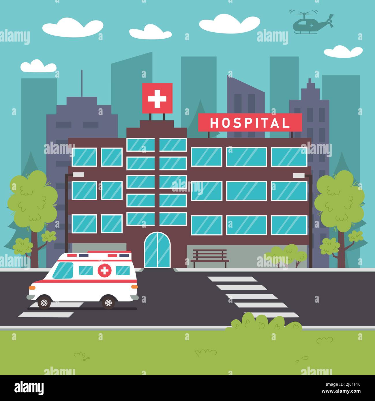 Sign outside hospital Stock Vector Images - Alamy