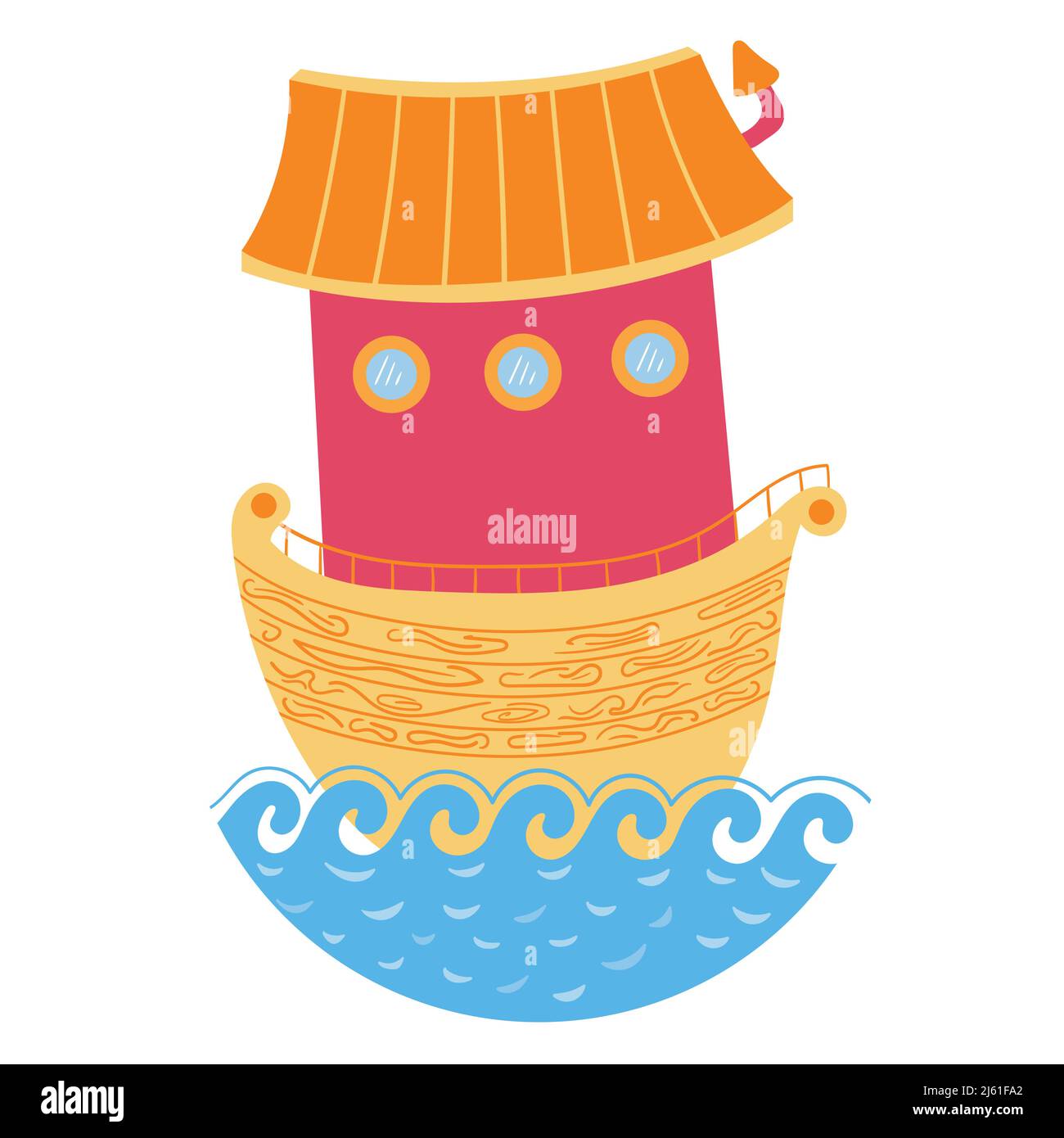 Cartoon ship storm Cut Out Stock Images & Pictures - Alamy