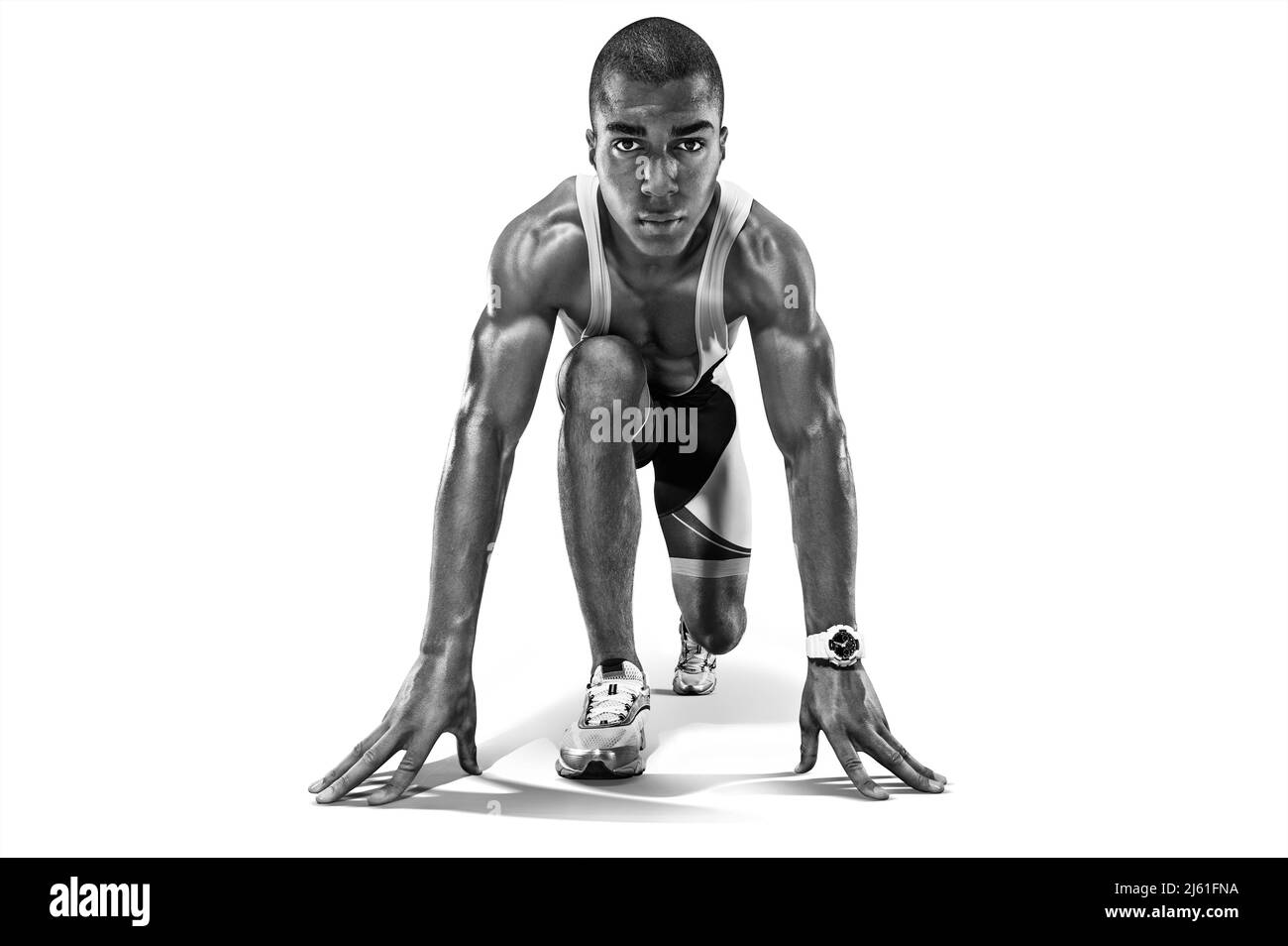 Athletic man on light Cut Out Stock Images & Pictures - Alamy