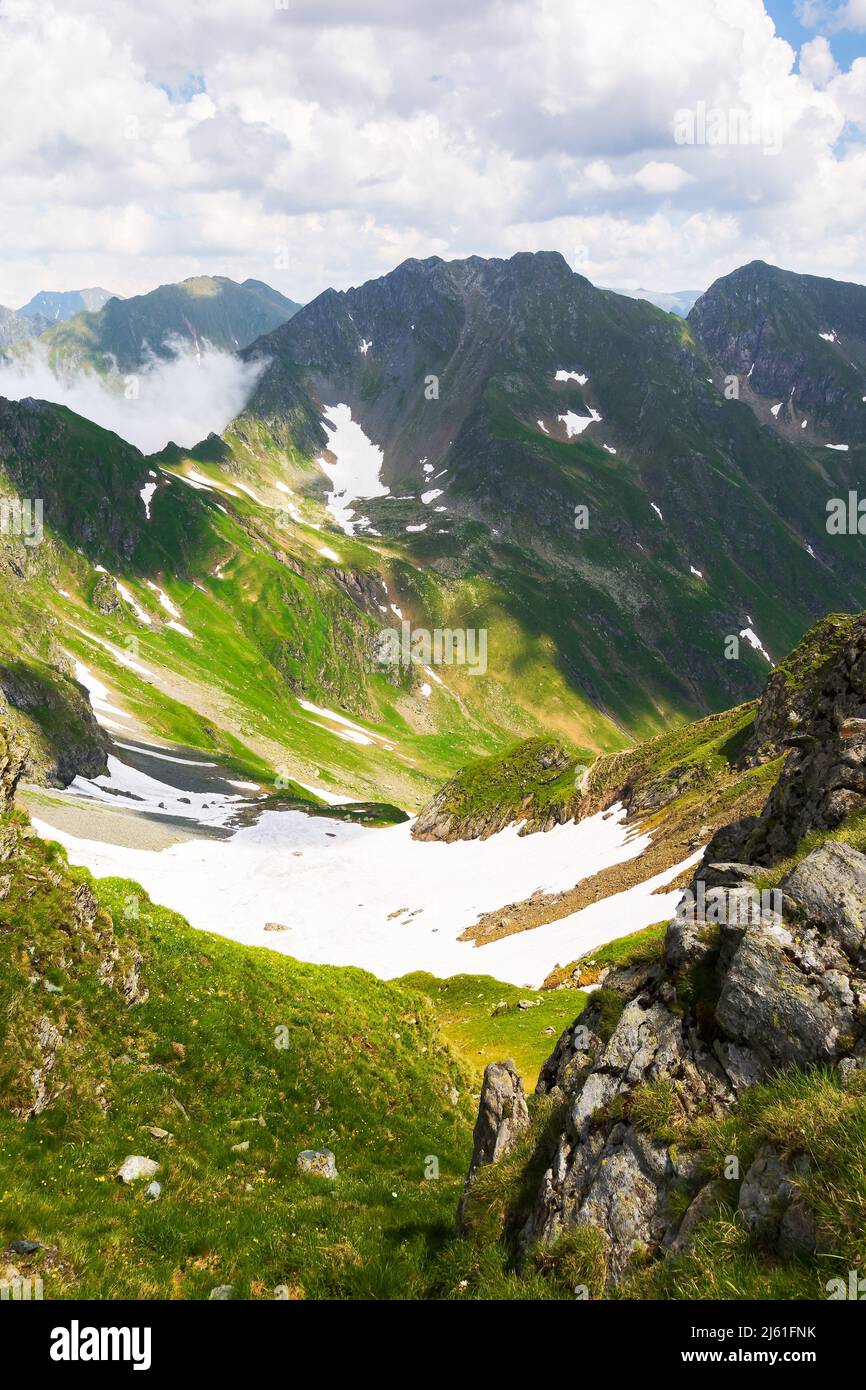landscape of fagaras mountains in summer. beautiful nature scenery of ...