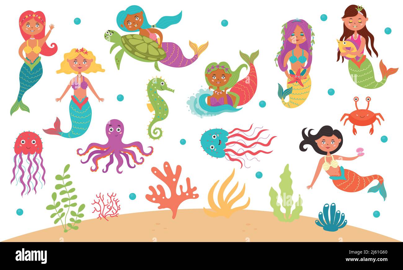 Mermaid tails Stock Vector Images - Alamy