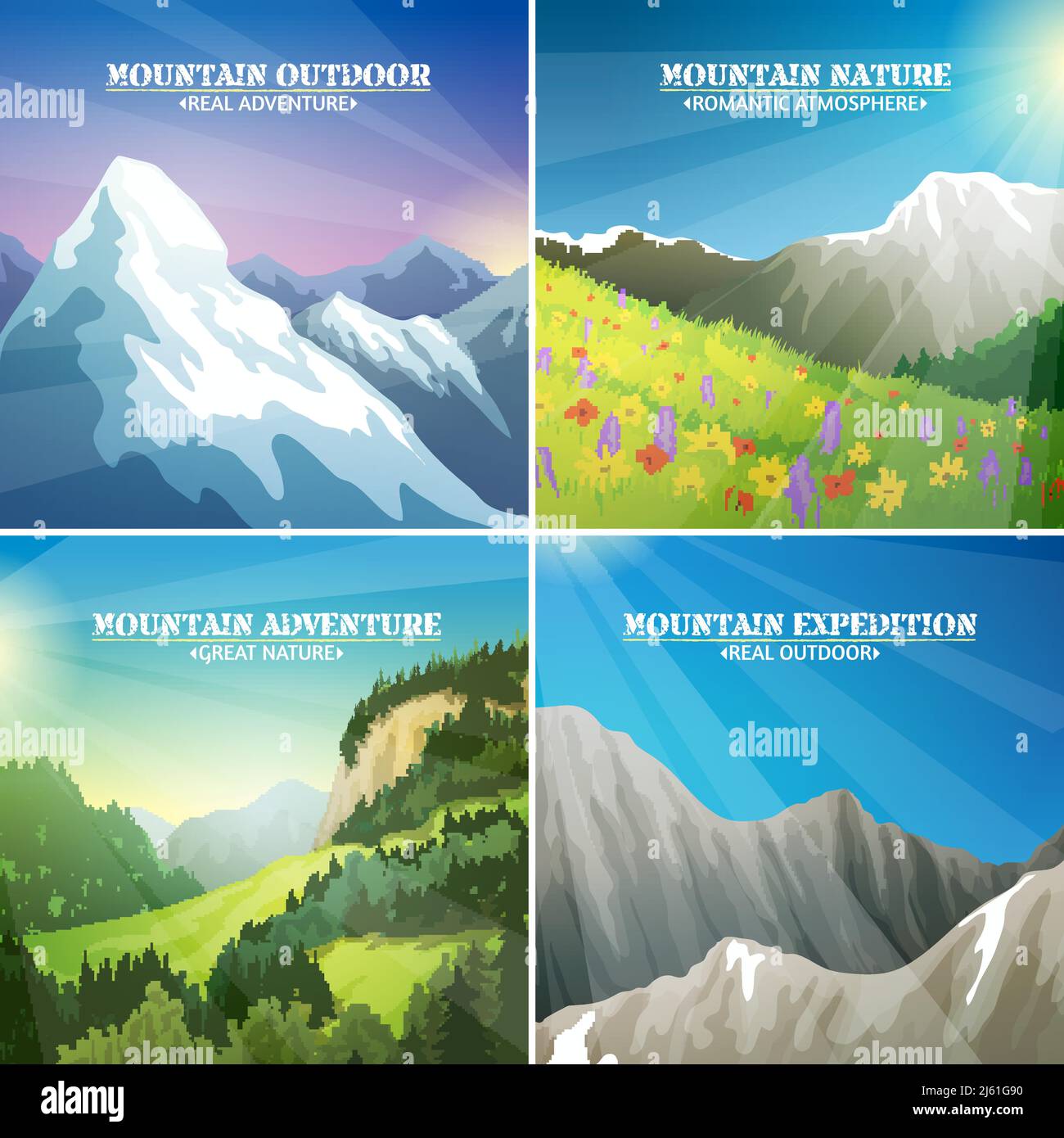 Mountains landscapes Stock Vector Images - Alamy