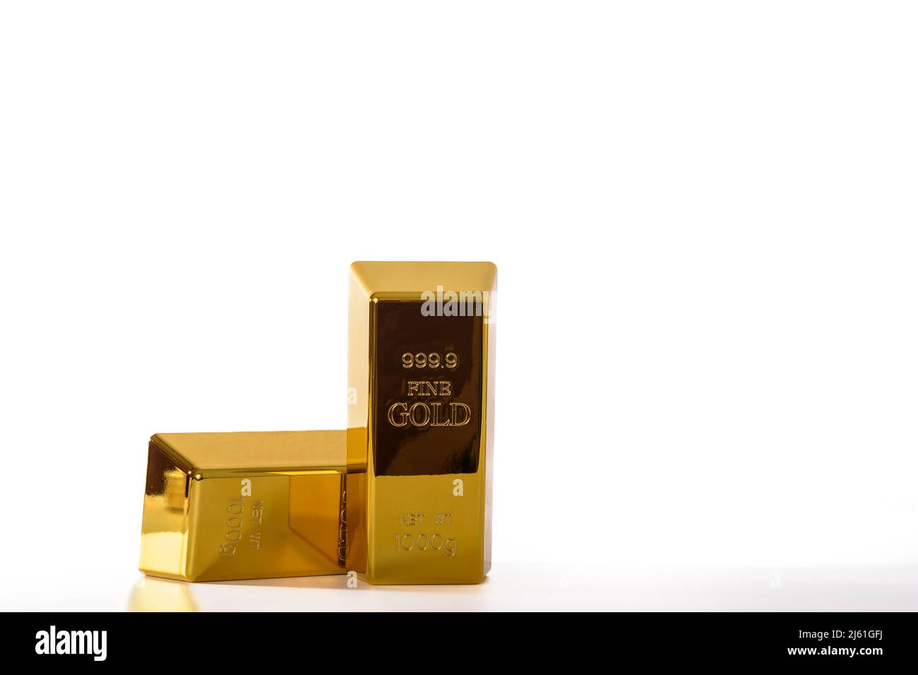 Business financial banking concept: set of gold ingots isolated on ...