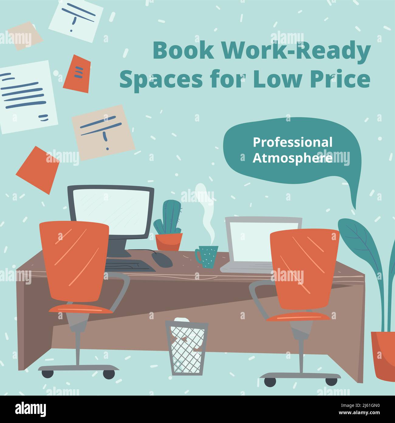 Book work ready space for low price rent vector Stock Vector Image ...