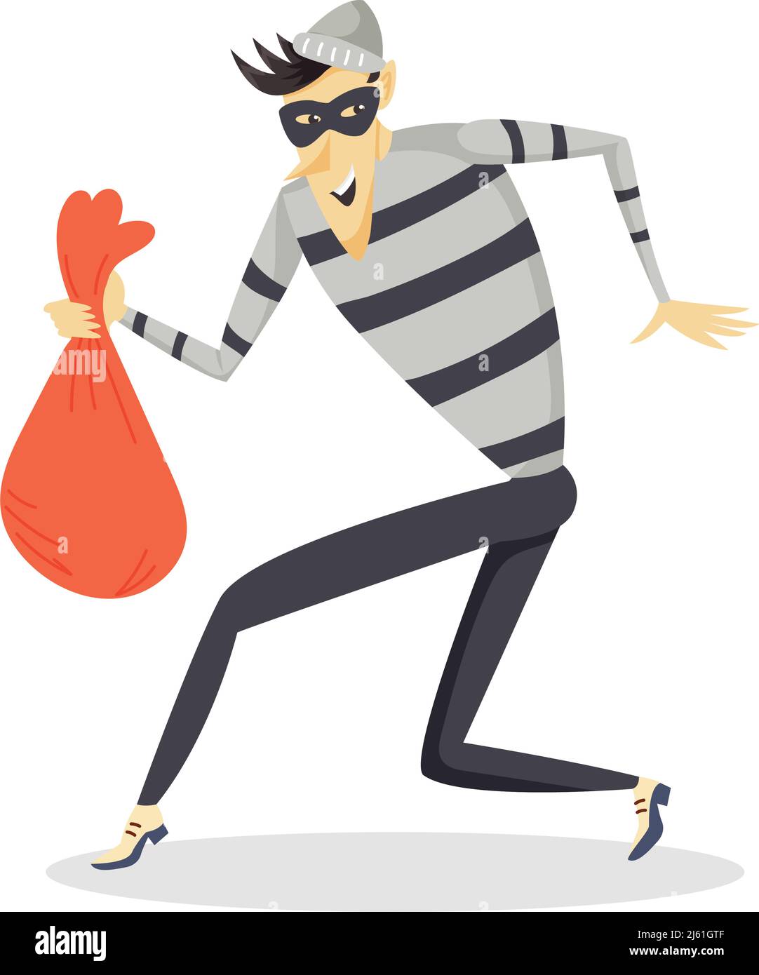 Cartoon illustration thief swag bag Stock Vector Images - Alamy