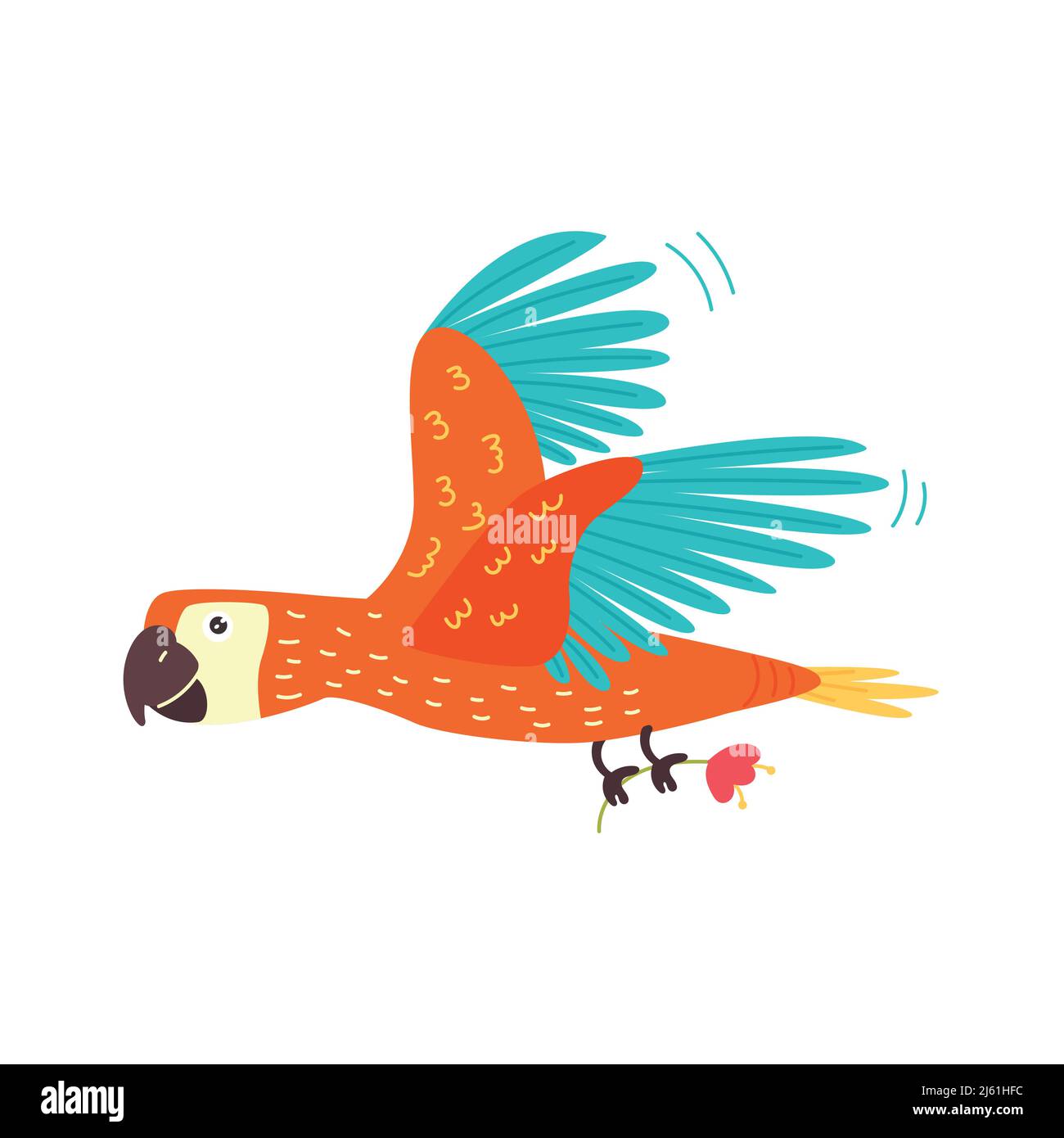 Parrot flying painting Cut Out Stock Images & Pictures - Alamy