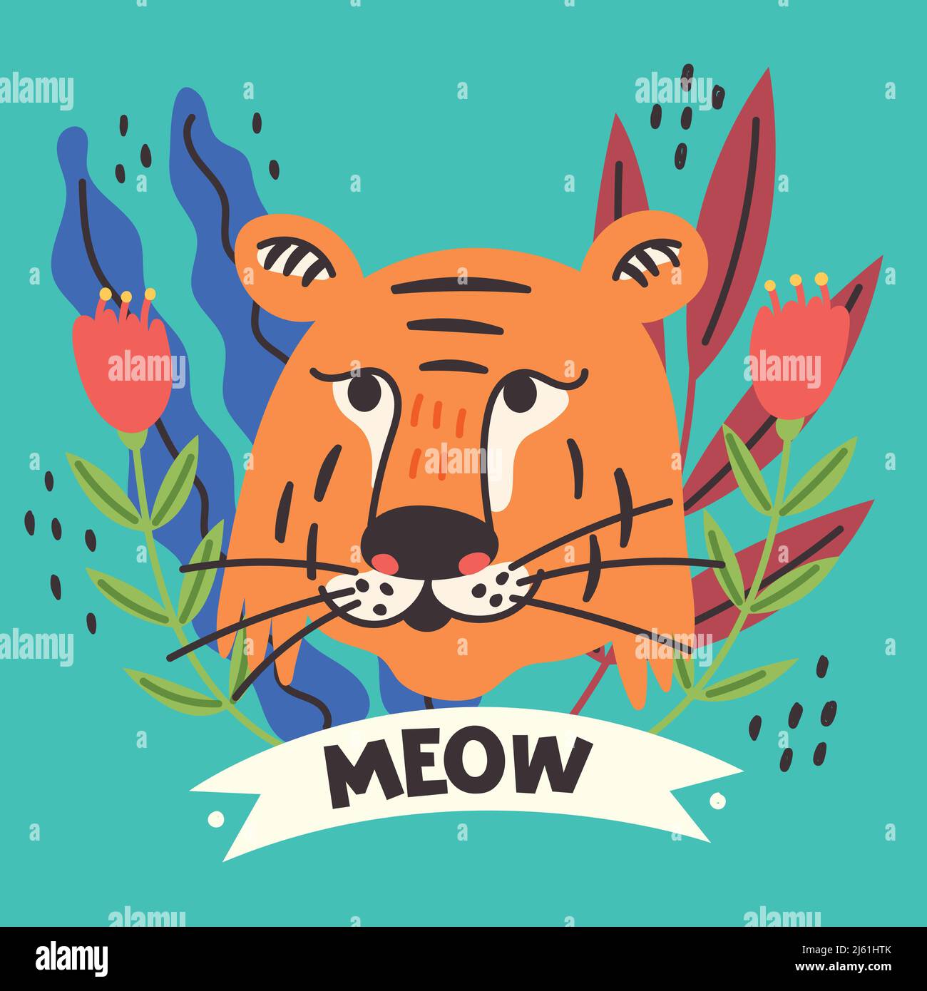 Tiger meow meow Stock Vector Images - Alamy