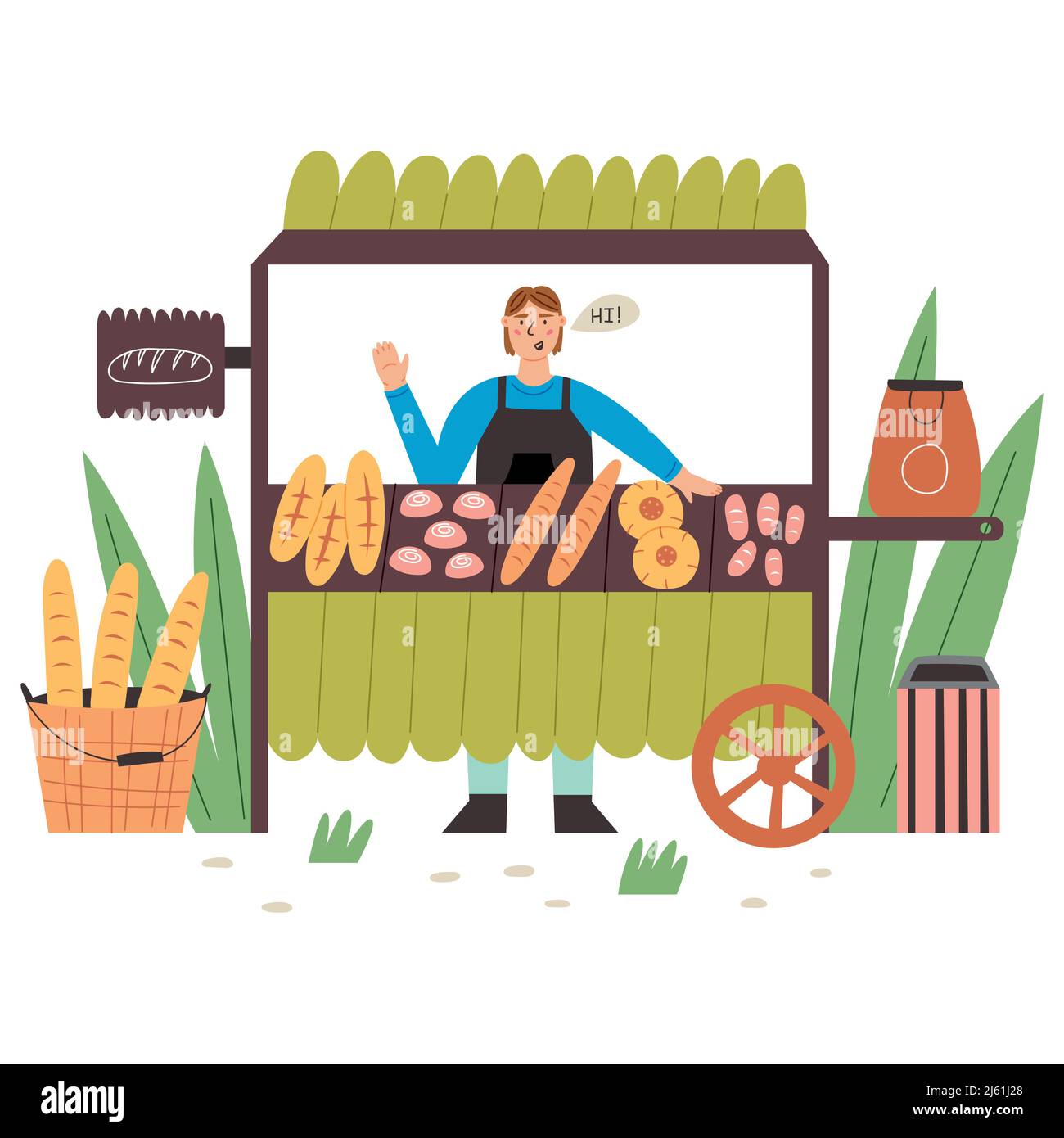 Fresh food counters Stock Vector Images - Alamy