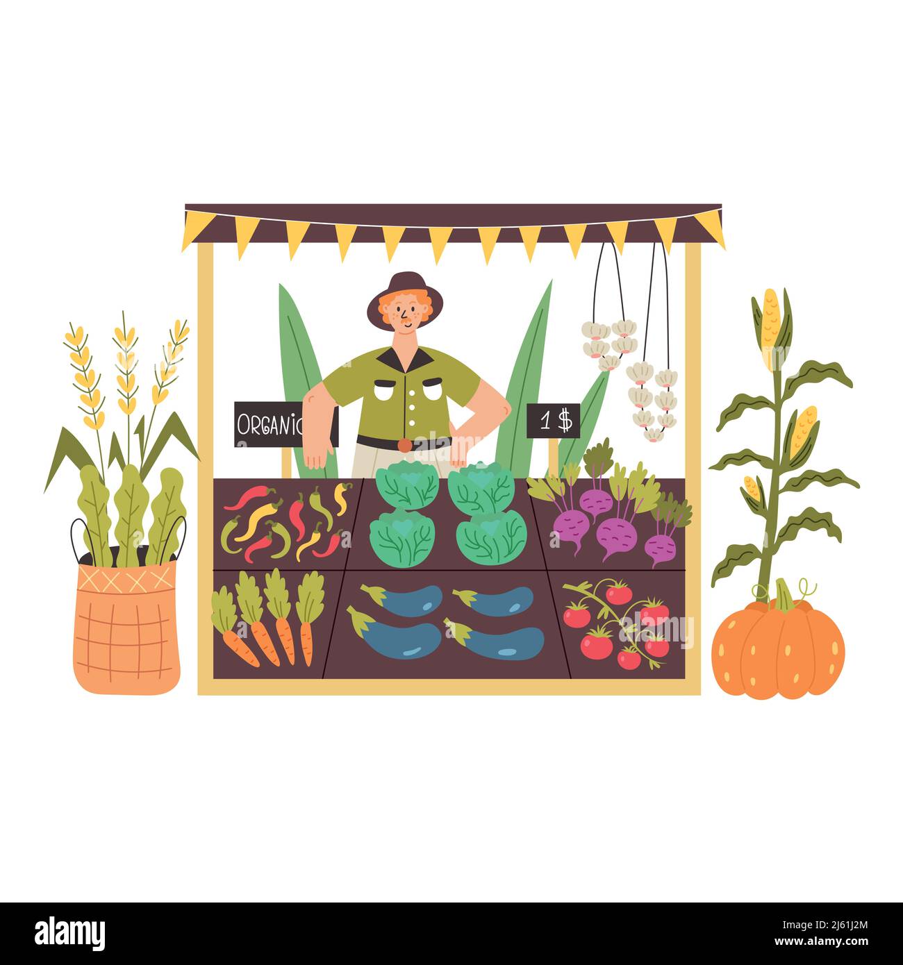 Fresh food counters Stock Vector Images - Alamy