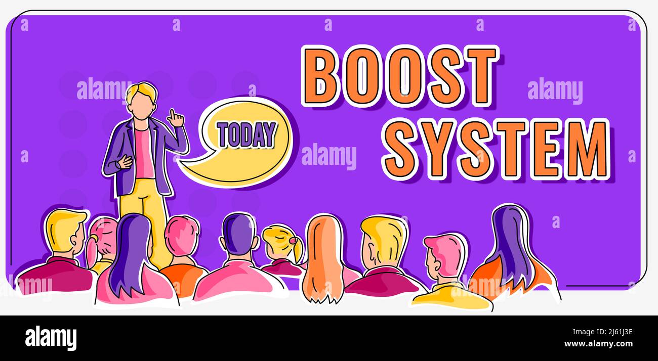 Conceptual caption Boost System. Business showcase Rejuvenate Upgrade ...