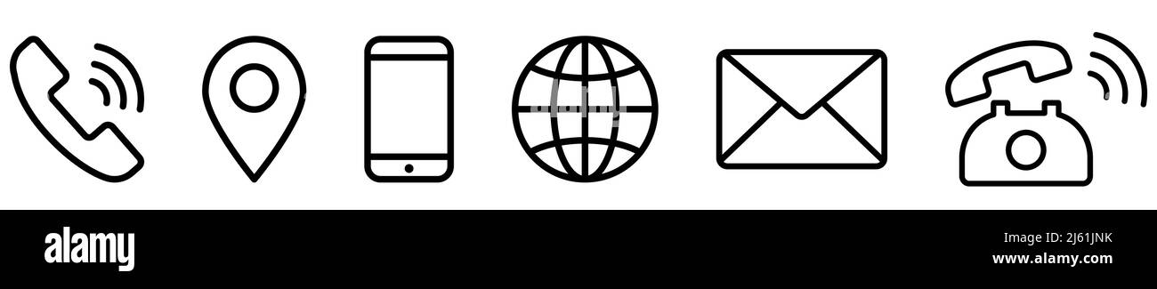 Contact line icon set. Vector illustration isolated on white background ...