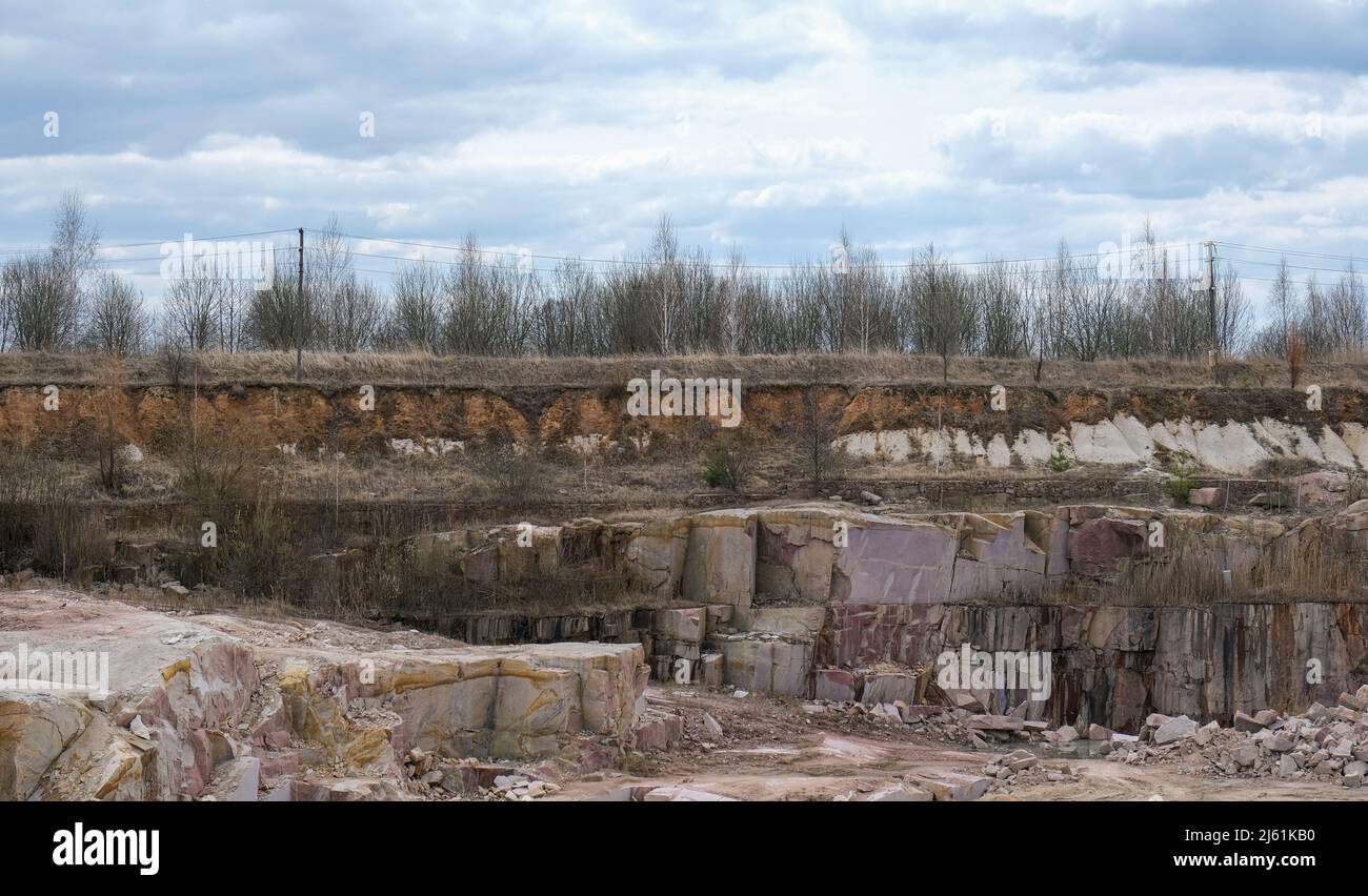 Quarry with mining and stone production Stock Photo - Alamy