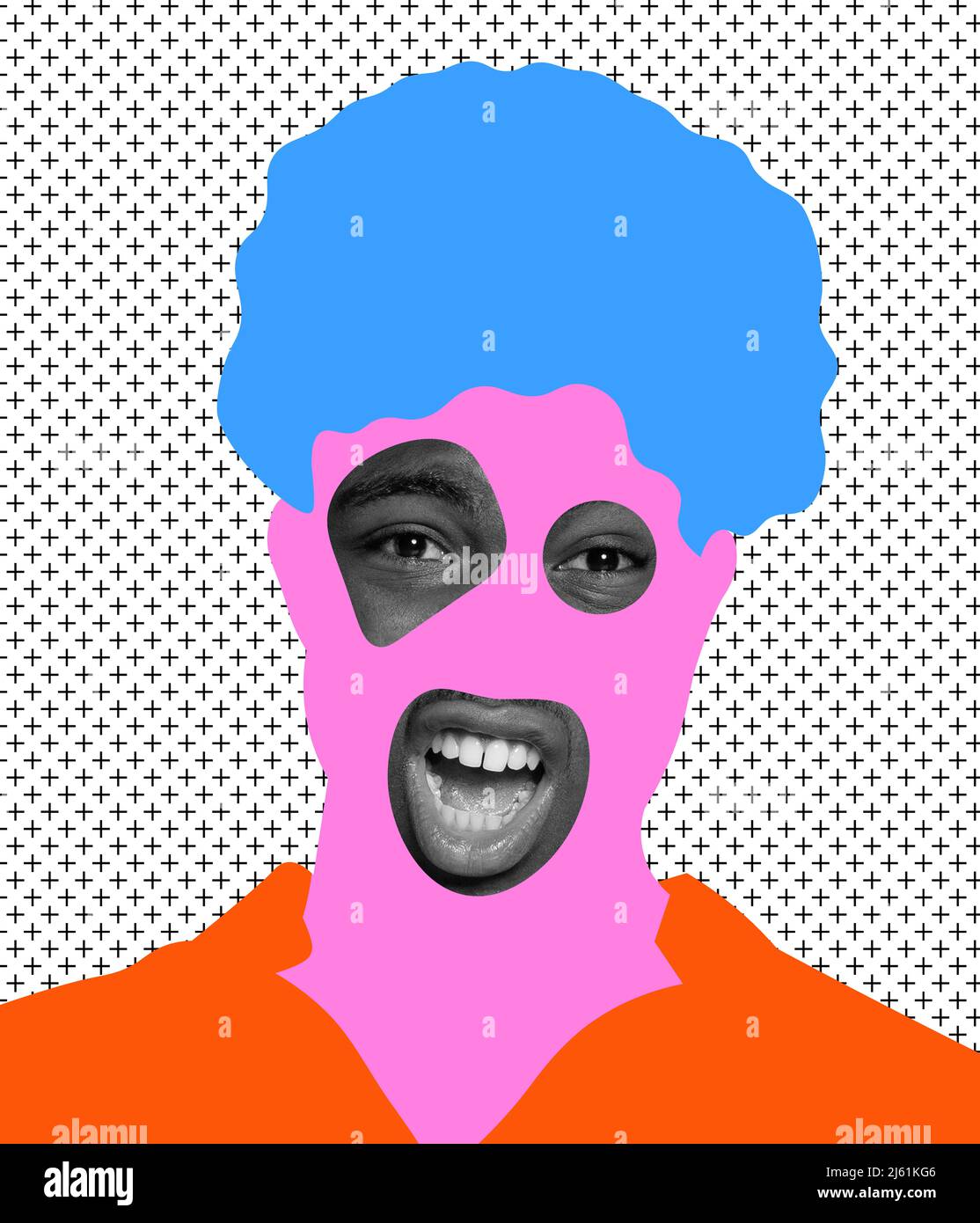 Contemporary colorful and conceptual bright art collage. Cheerful ...