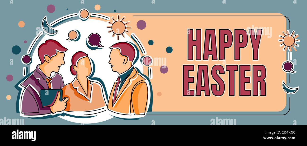 Hand writing sign Happy Easter. Conceptual photo Christian feast ...