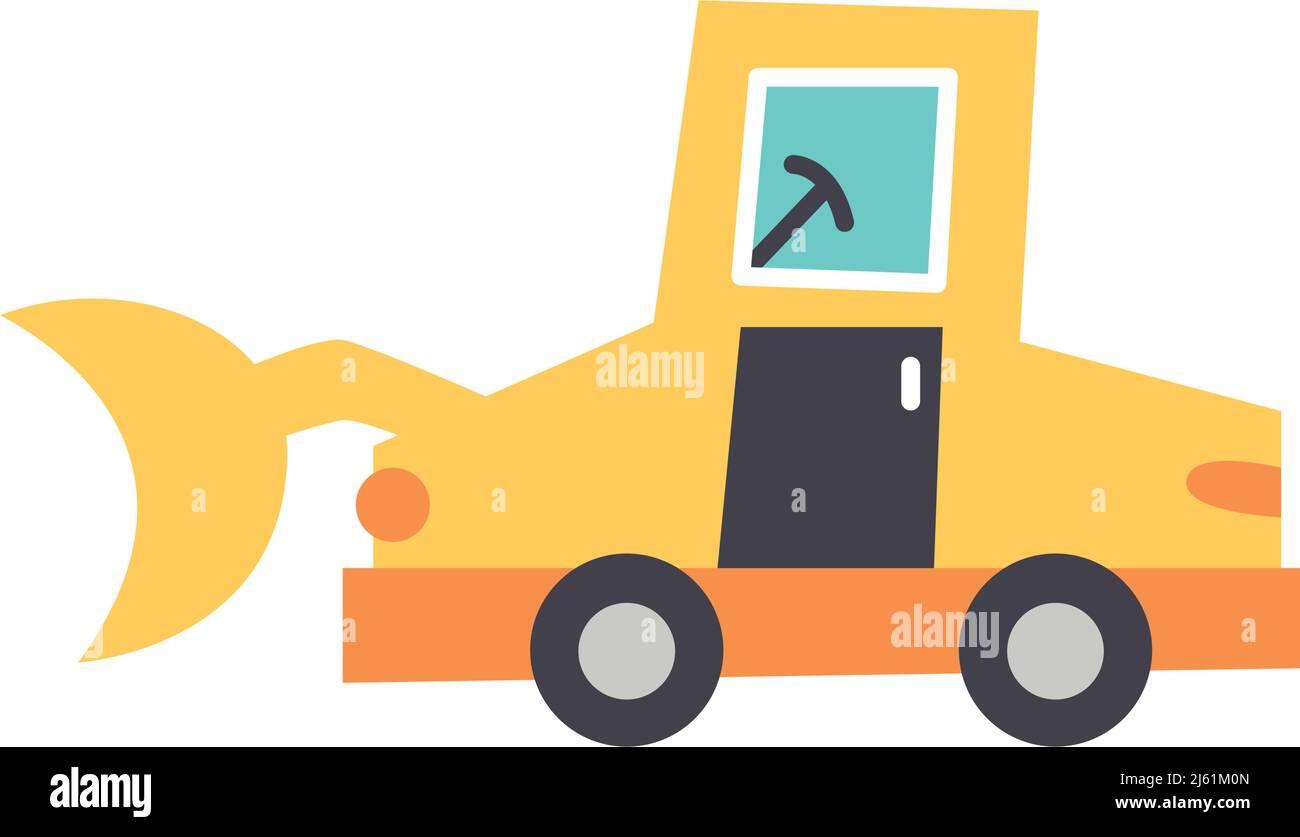 Cartoon illustration funny bulldozer machine hi-res stock photography ...