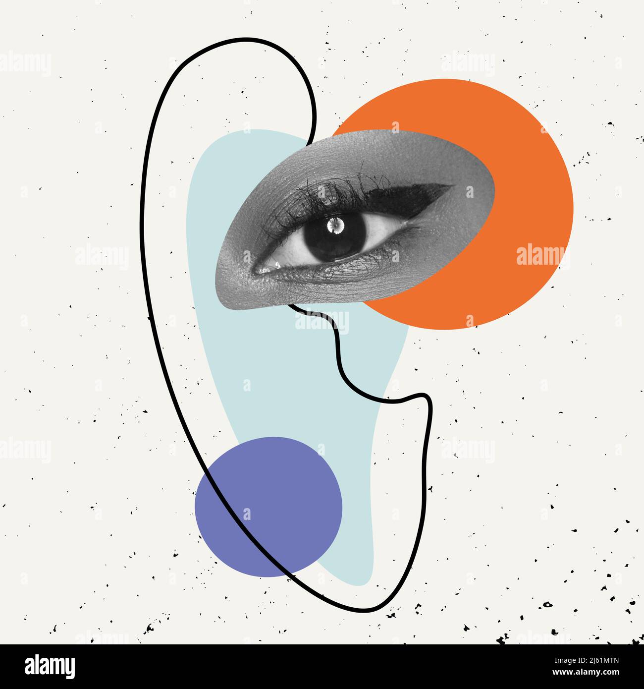 Contemporary colorful and conceptual bright art collage. Beautiful ...