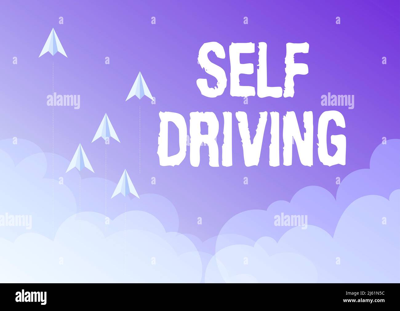 Handwriting text Self Driving. Business showcase Autonomous vehicle ...