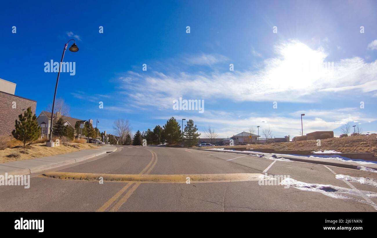 Driving on typical paved roads in suburban America Stock Photo - Alamy