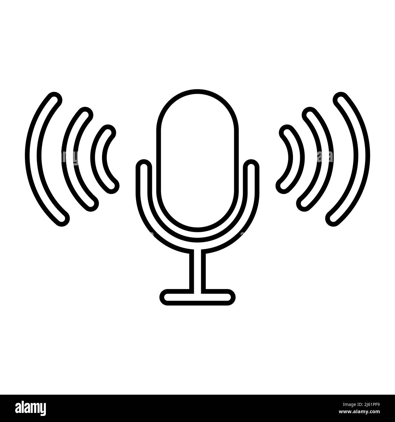 Microphone line icon. Symbol for website design, logo, app, UI. Vector ...