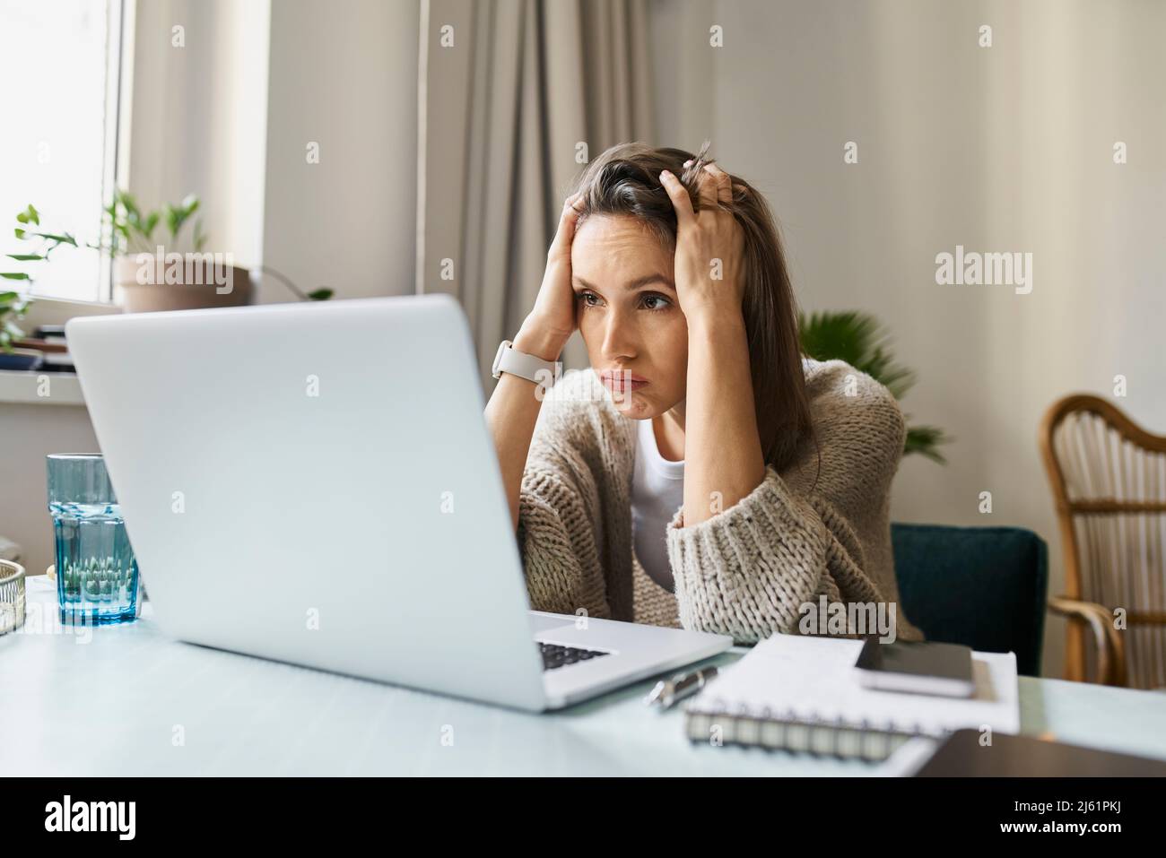 Home laptop working stress hi-res stock photography and images - Alamy