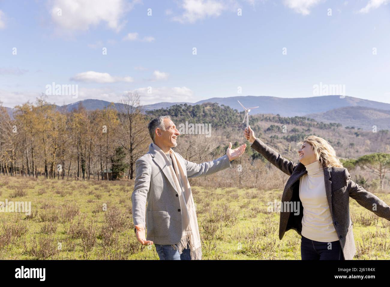 Cheerful couple smiling dancing hi-res stock photography and images - Alamy