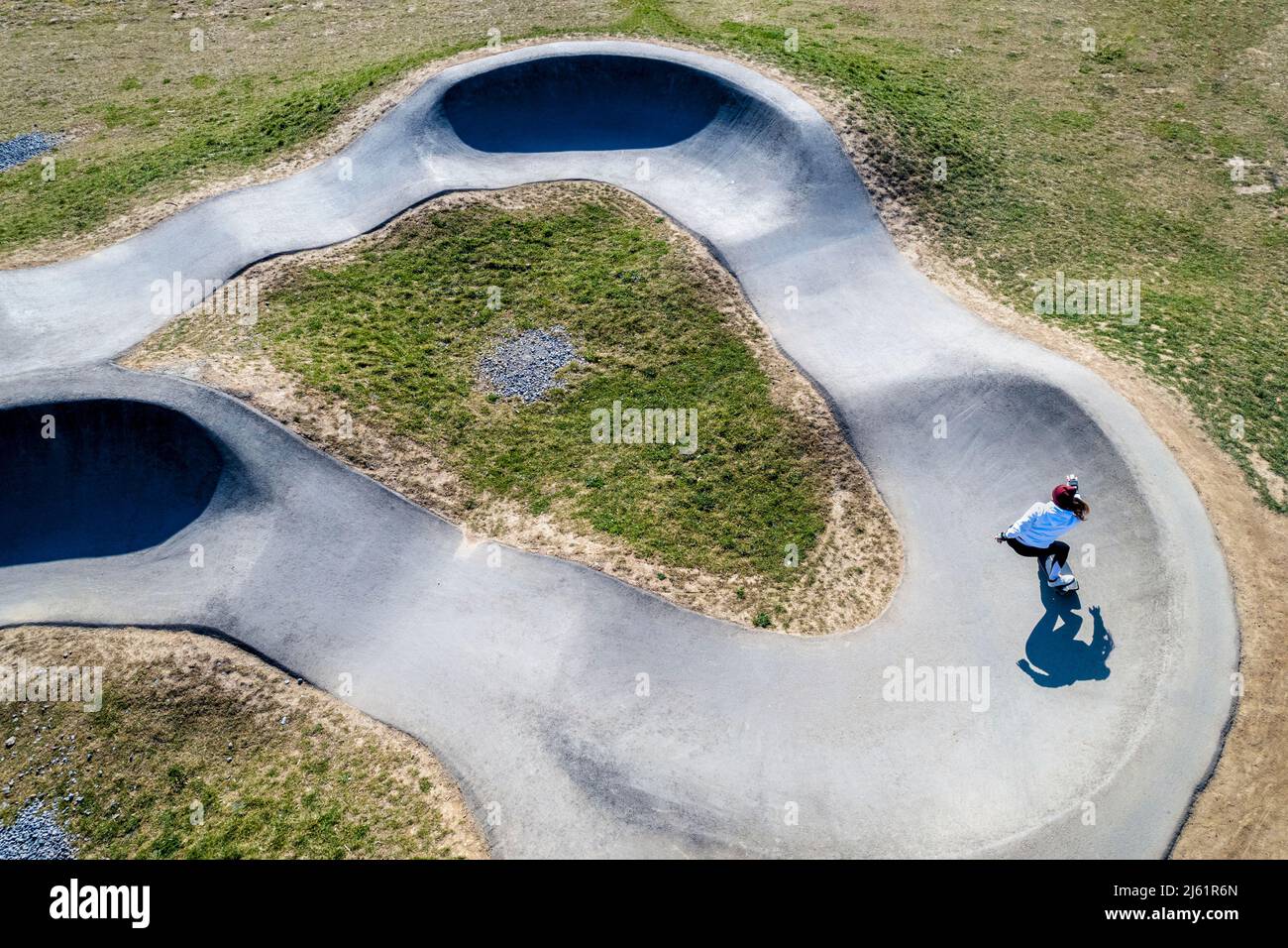 Female skateboarding with protection hi-res stock photography and ...