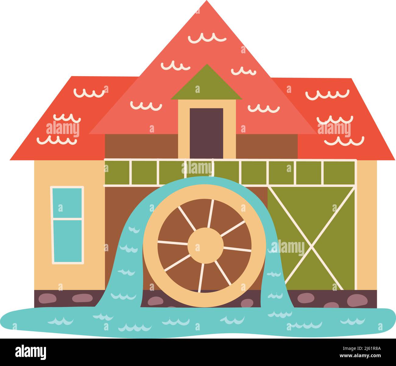 Old water mill wheel Cut Out Stock Images & Pictures - Alamy