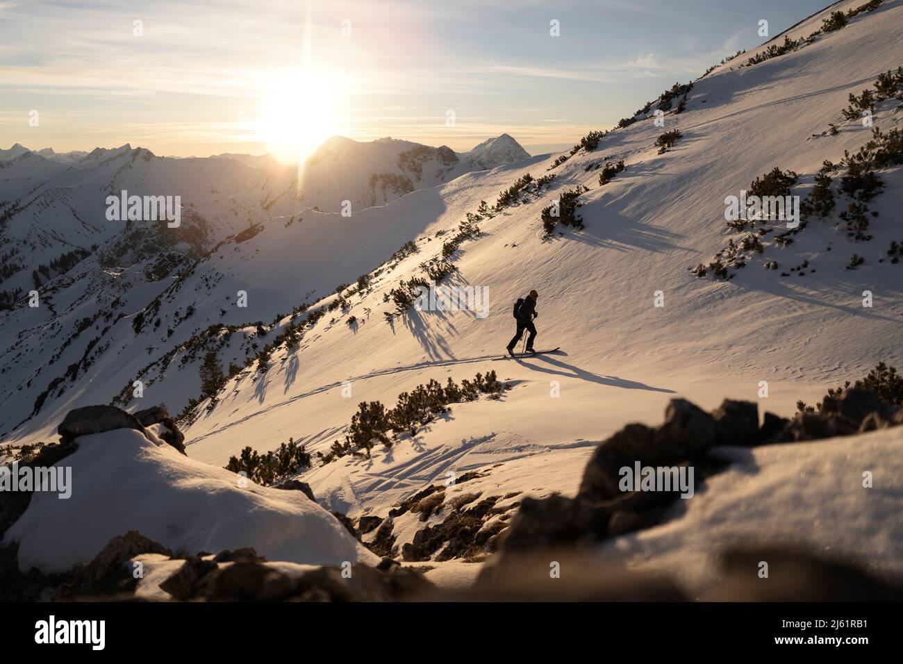 Man walking on snowy hi-res stock photography and images - Alamy