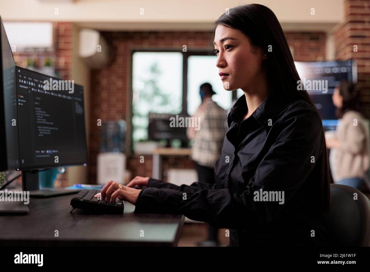 Cyber Officer Encrypting Big Chunks Of Data In Order To Secure Important Files Software